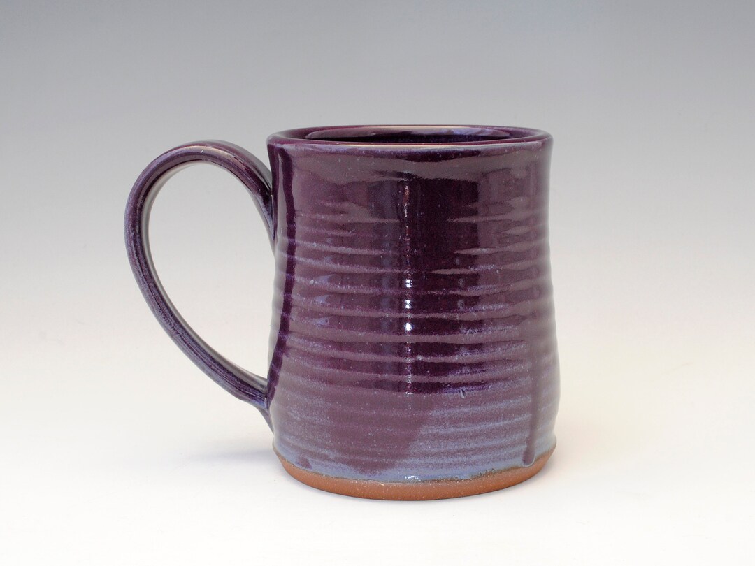 Purple Mug, 18 Oz Mug, Rustic Mug, Pottery Mug, Coffee Mug, Tea Mug - Etsy