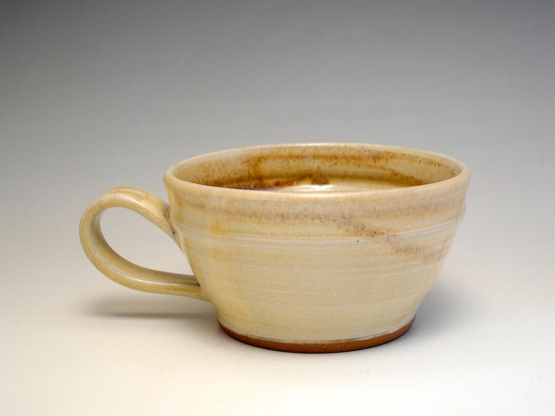 Hand Thrown Pottery Soup Mug, Cozy Tan Mug, 20 Oz - Etsy