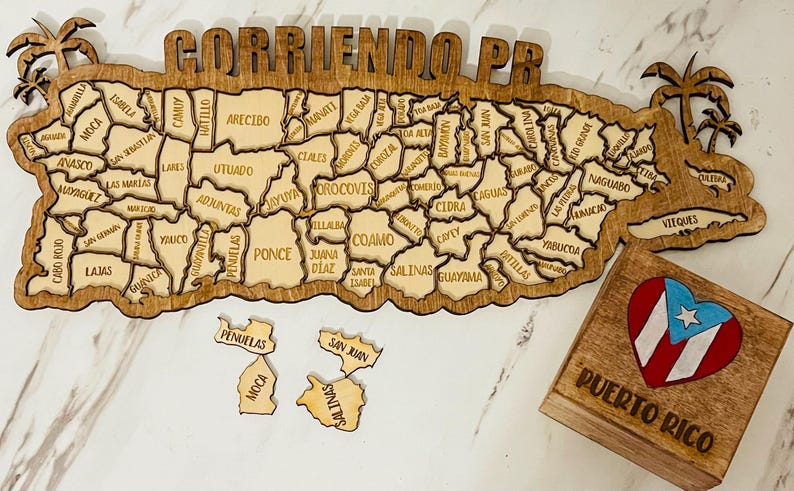 Puerto Rico Map Puzzle - Etsy