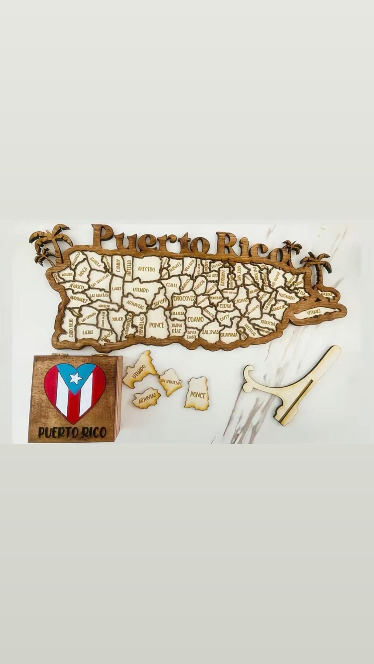 Puerto Rico Map Puzzle - Etsy