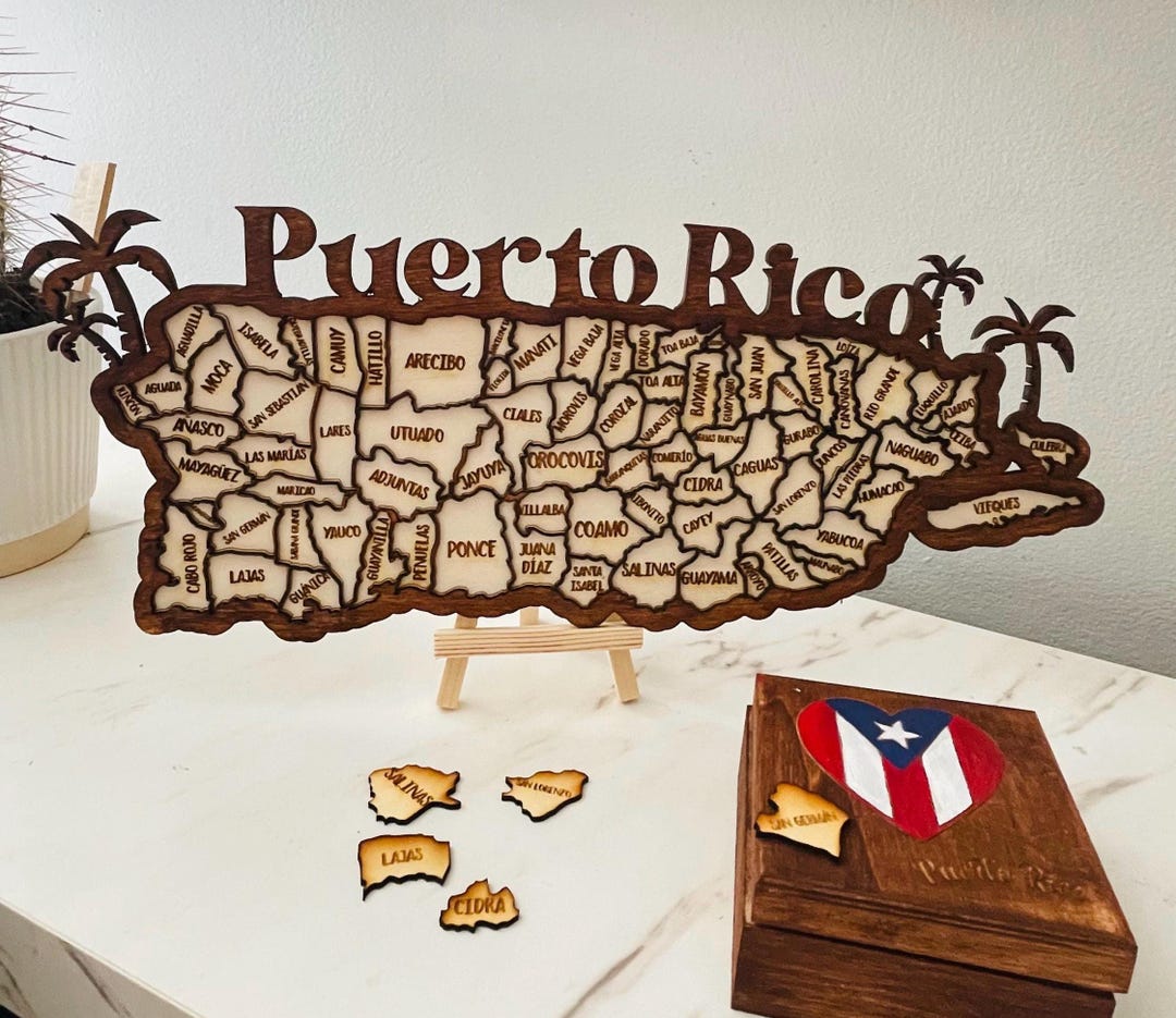 Puerto Rico Map Puzzle - Etsy