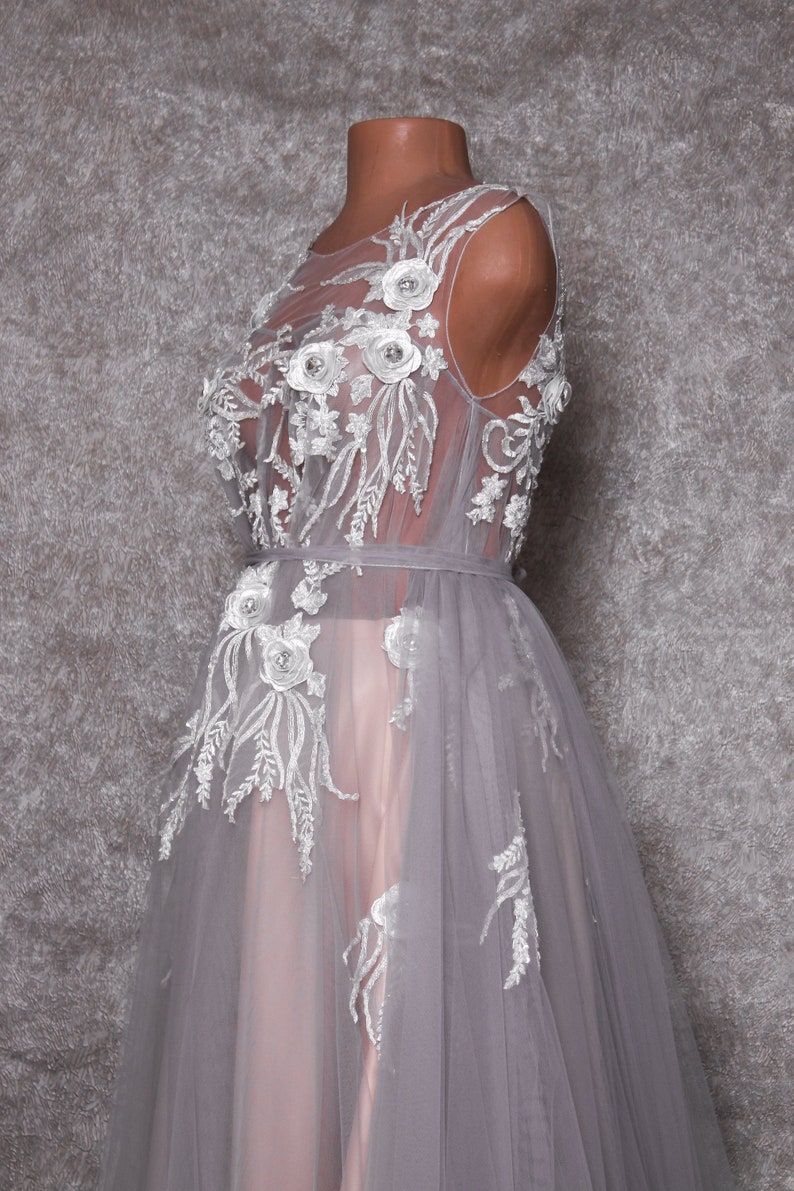 Tulle Wedding Dress One Size Dress Plus Size Gray Evening | Etsy
