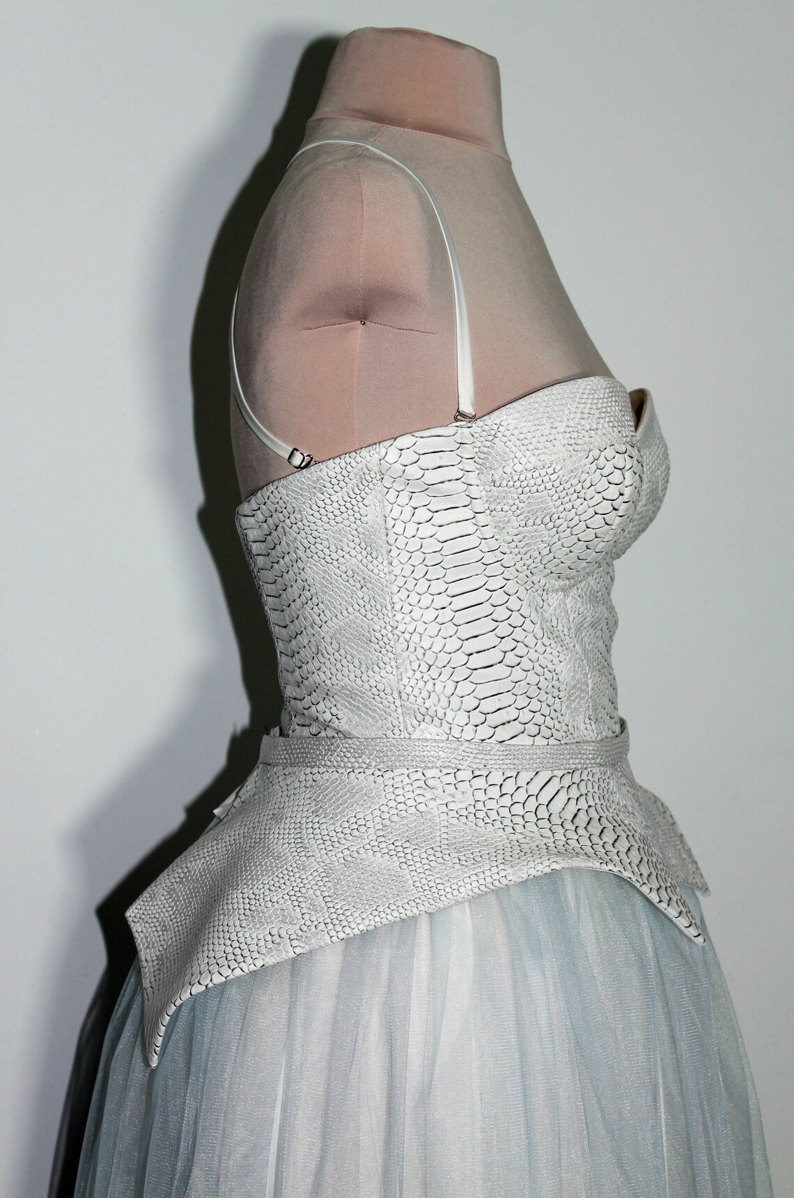 Corset Eco-leather Underlined Cut-off Cups Corset for - Etsy