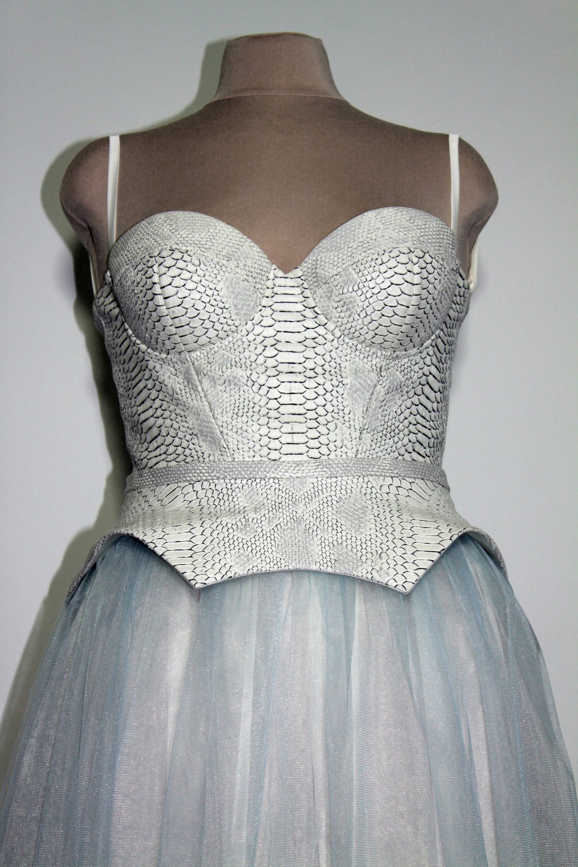 Corset Eco-leather Underlined Cut-off Cups Corset for - Etsy