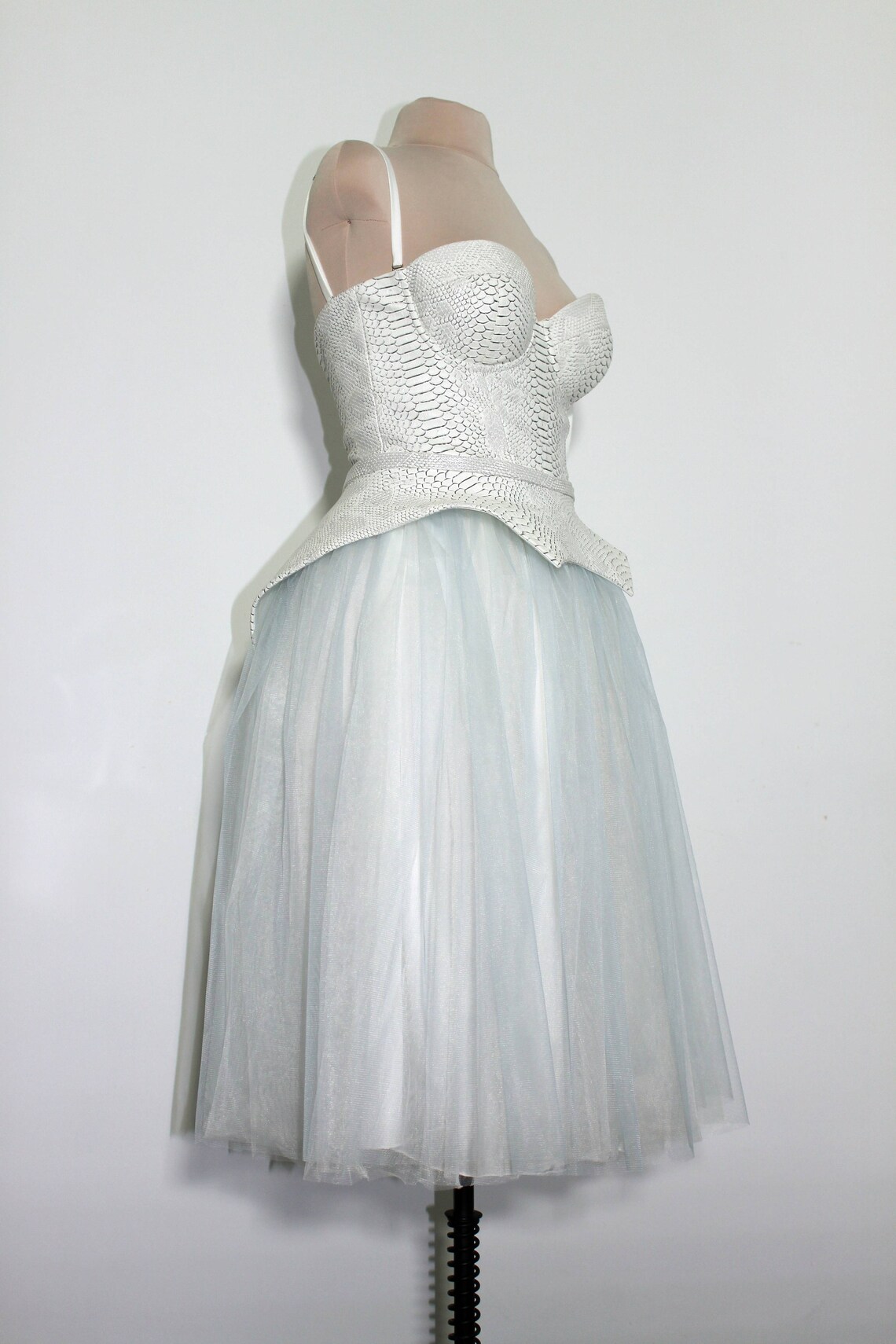 Corset Eco-leather Underlined Cut-off Cups Corset for - Etsy