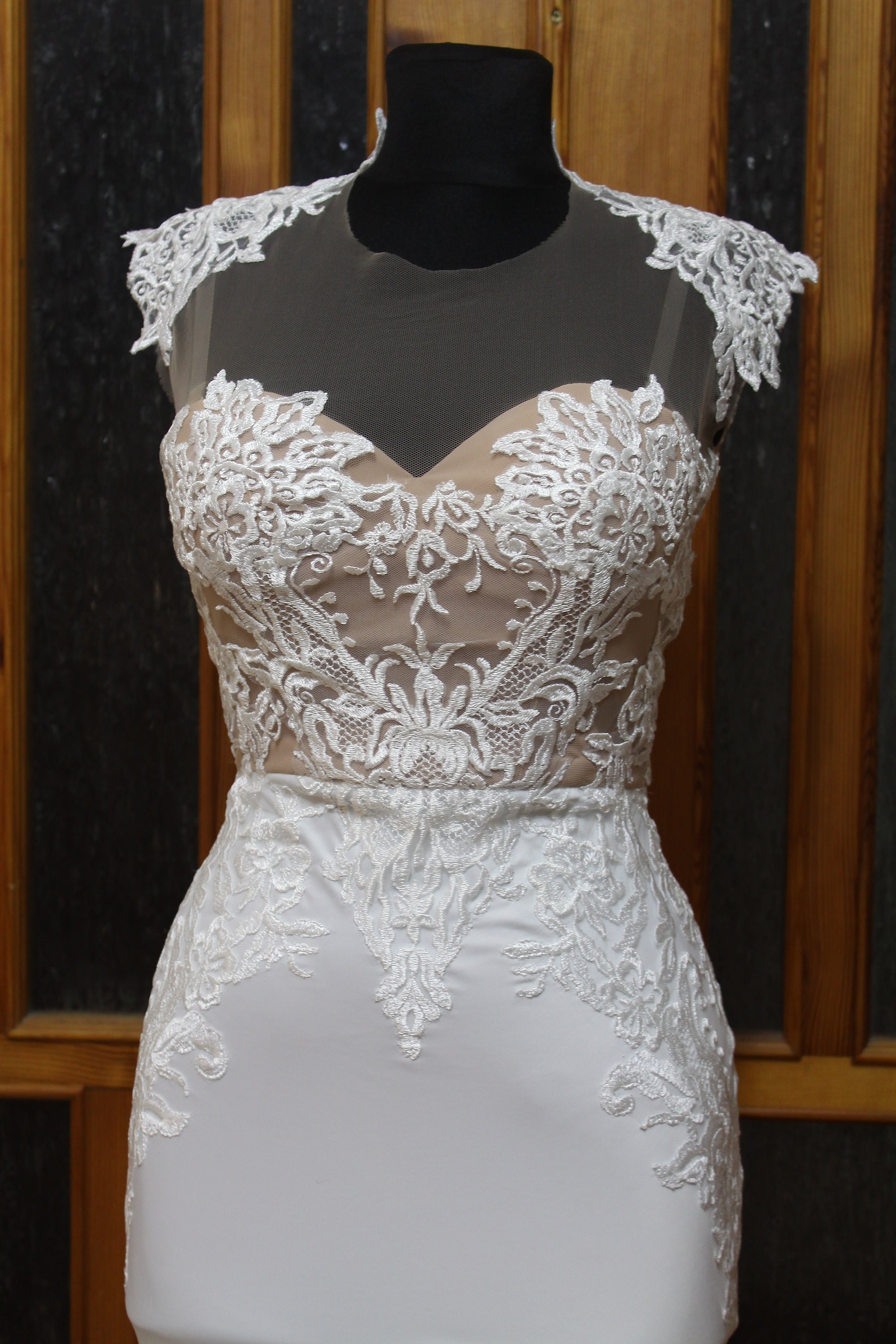 Mermaid Wedding Dress Ivory Lace Brides Dress Dress With | Etsy