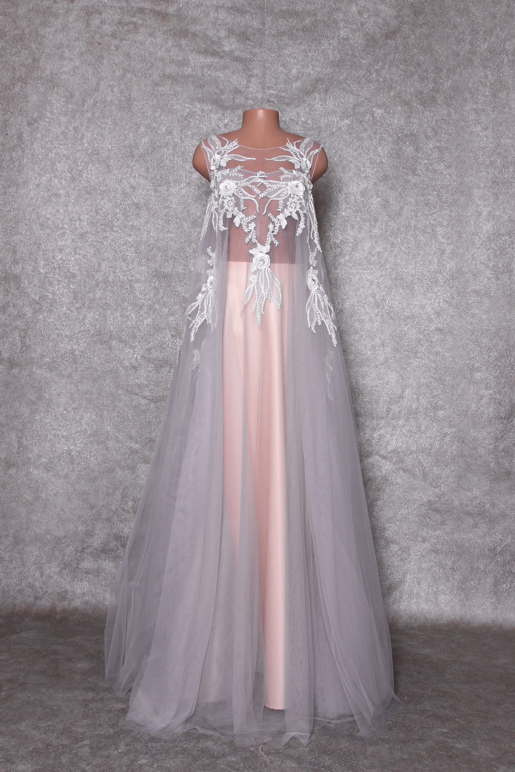 Tulle wedding dress one size dress plus size gray evening | Etsy