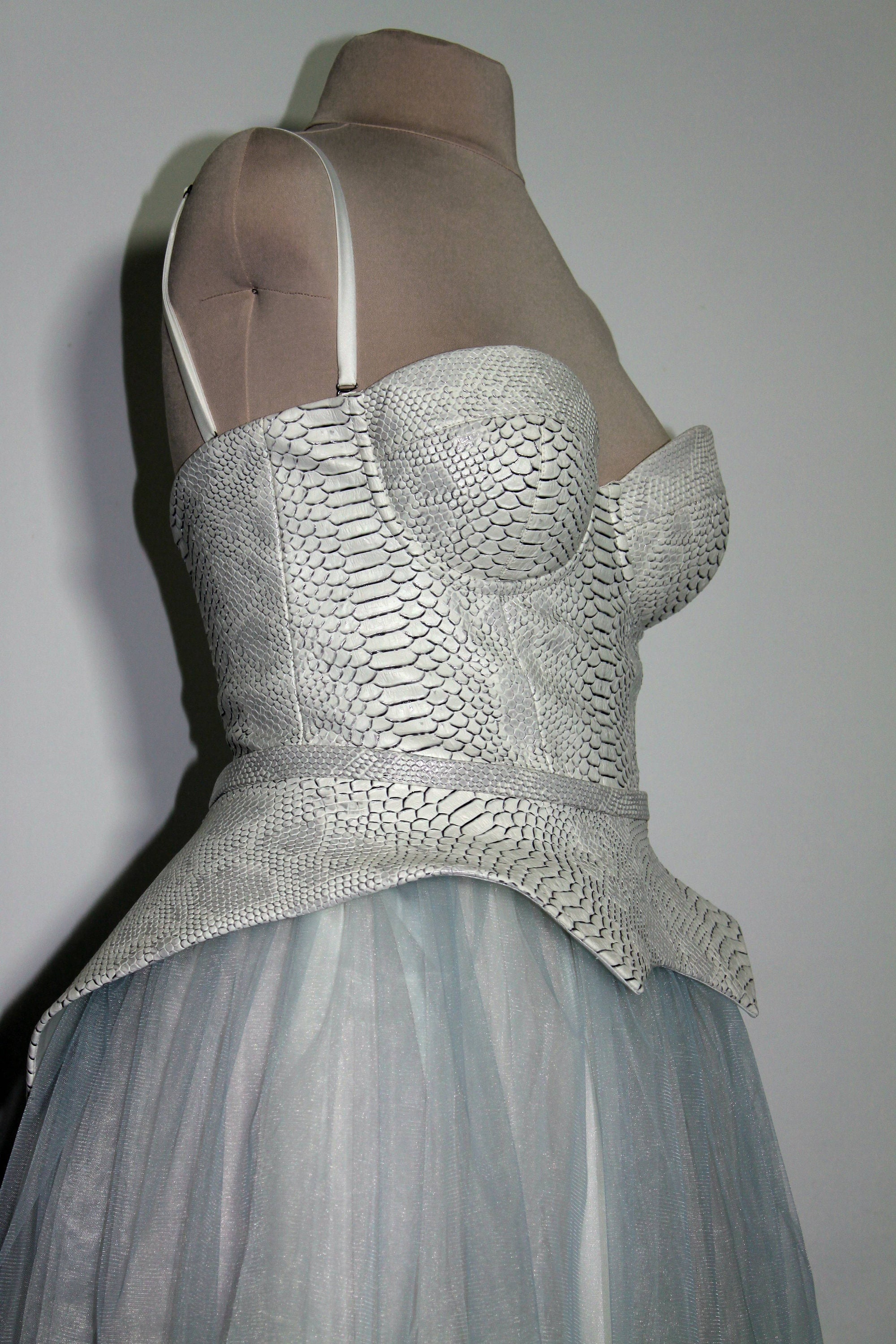 Corset Eco-leather, Underlined Cut-off Cups, Corset for Birthday Party ...