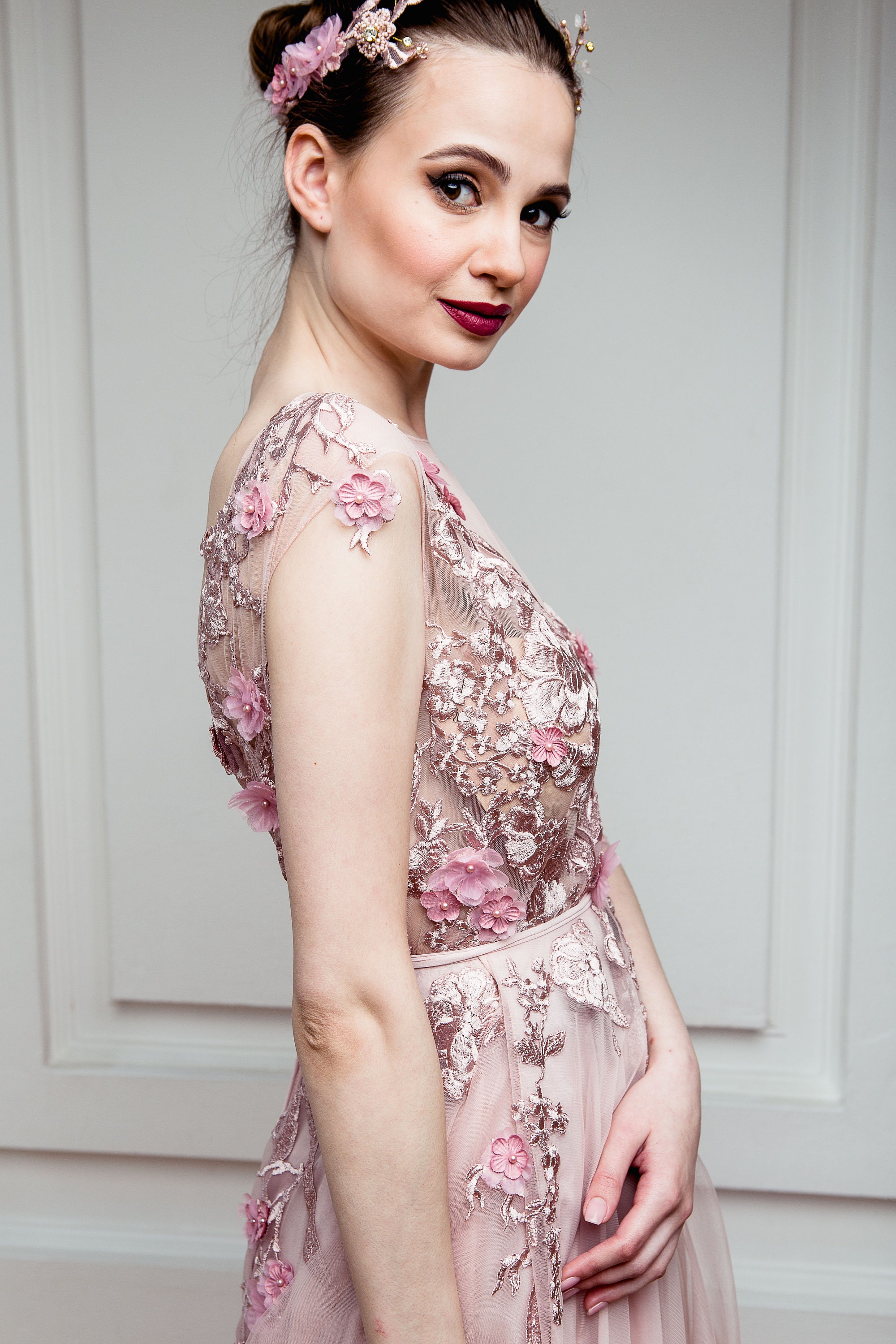 Pink transformer dress with a train of more than 1m 2 units | Etsy