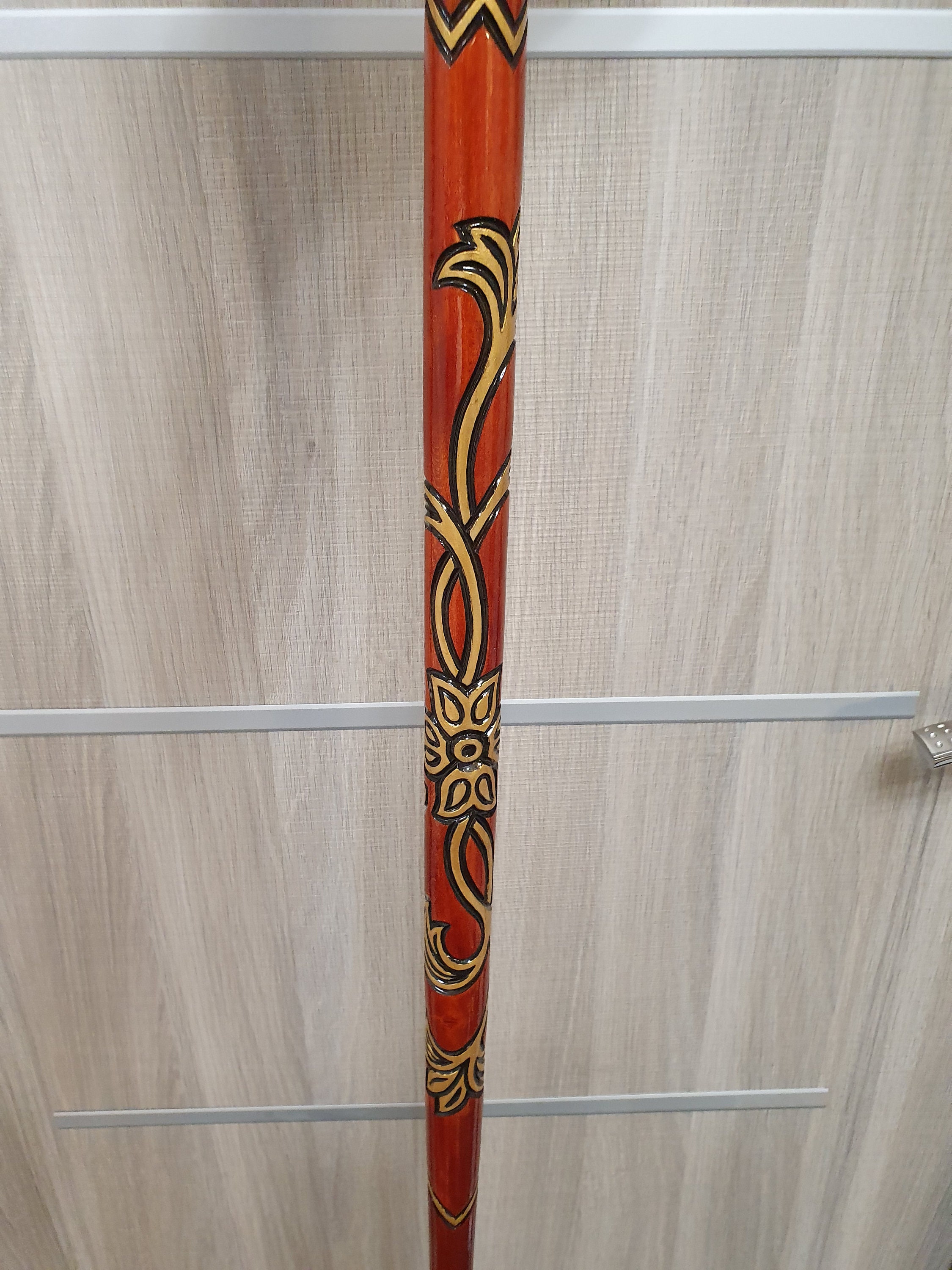 Red Walking Stick, Classic Walking Cane for Men and Women, Handmade ...
