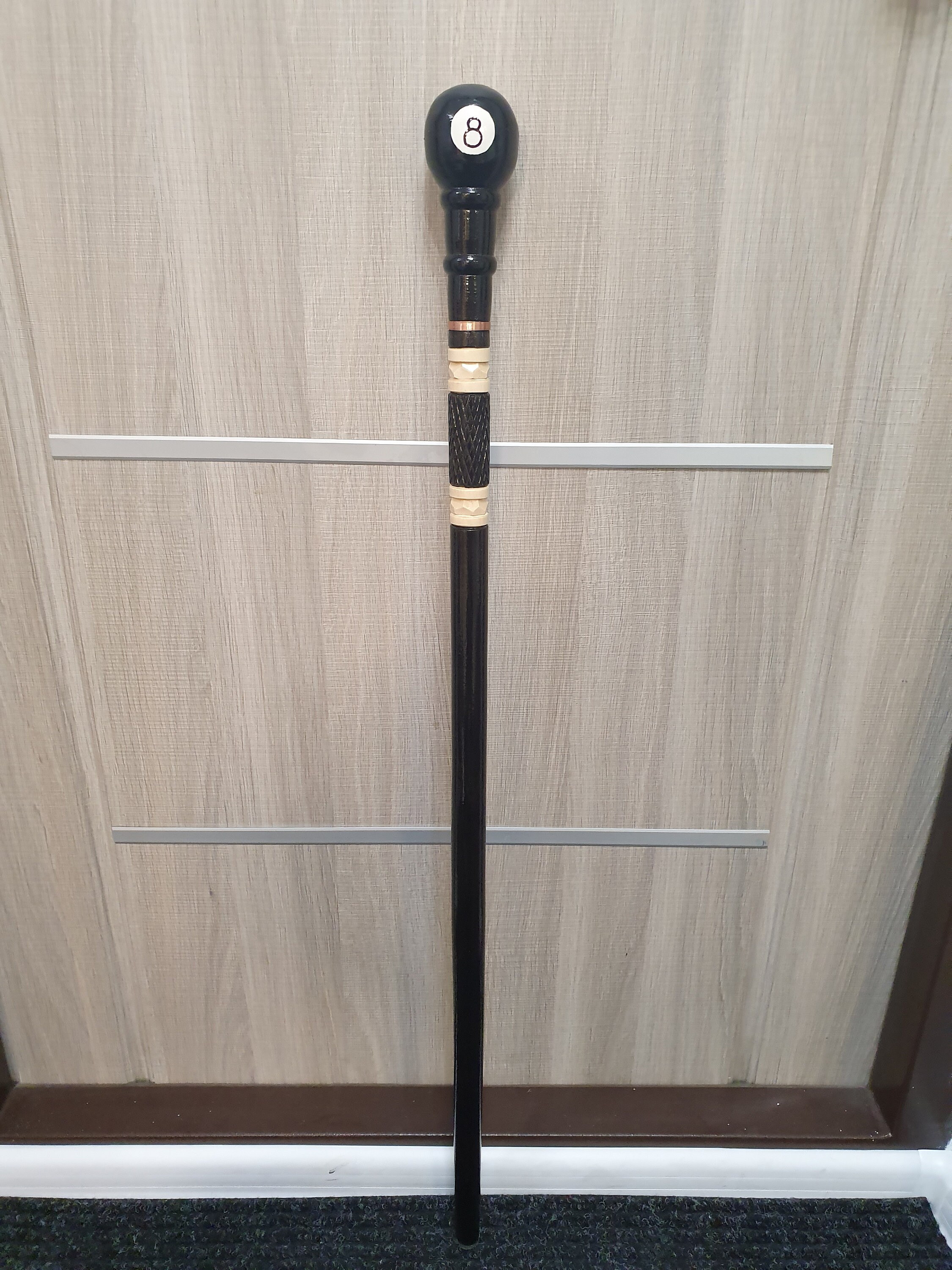 Billiards Walking Stick, Handmade, Wood Carved Billiard Ball Walking ...