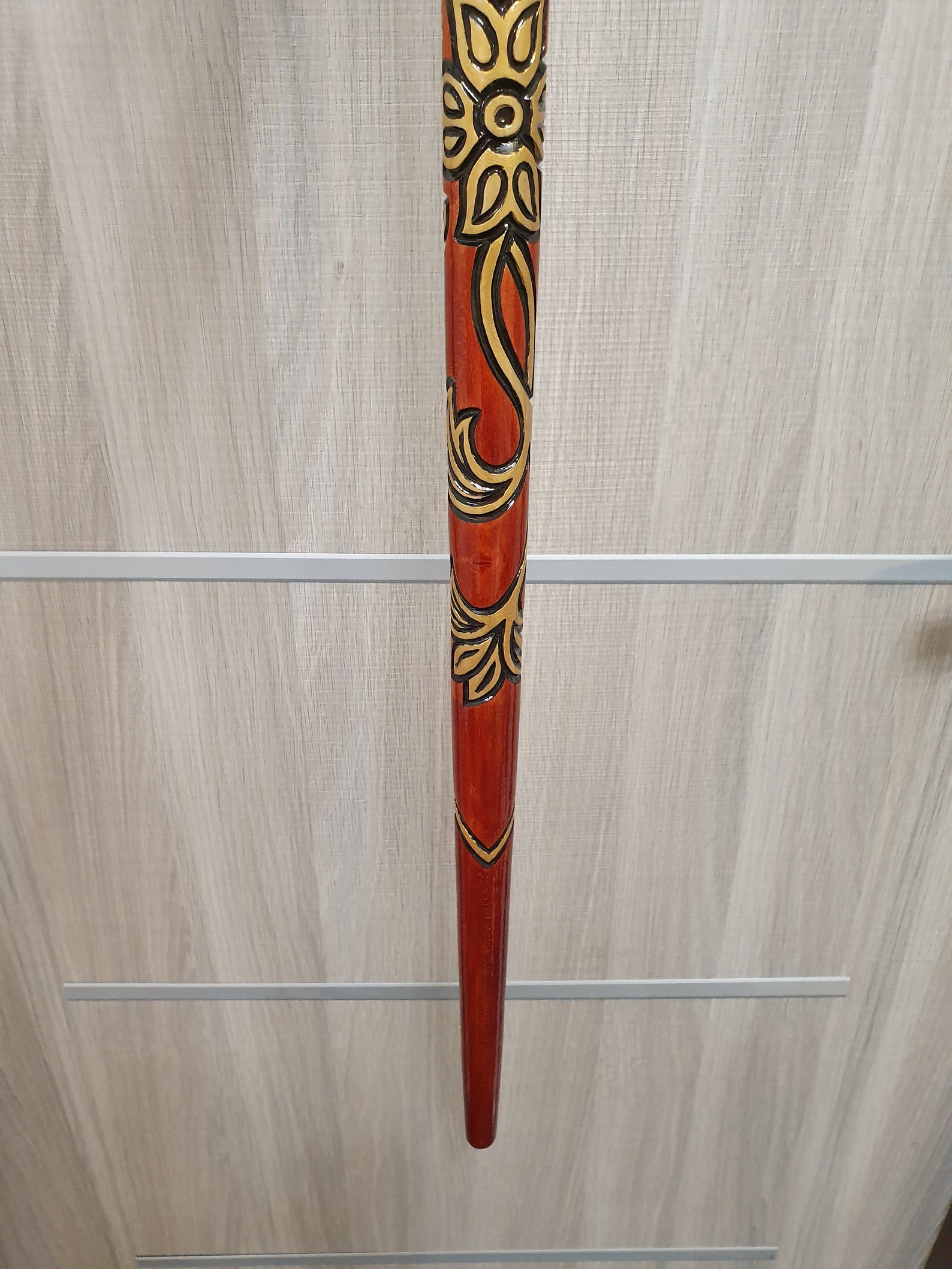 Red Walking Stick, Classic Walking Cane for Men and Women, Handmade ...