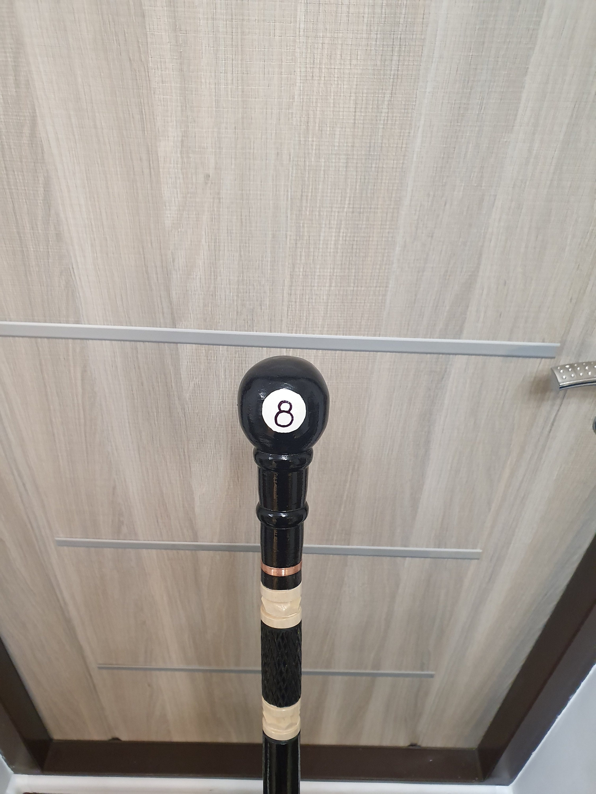 Billiards Walking Stick, Handmade, Wood Carved Billiard Ball Walking ...