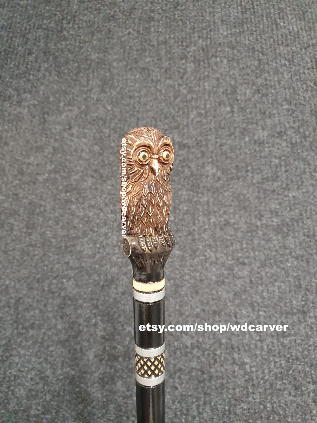 Owl Walking Stick, Handmade Wood Carved Owl Walking Cane - Etsy