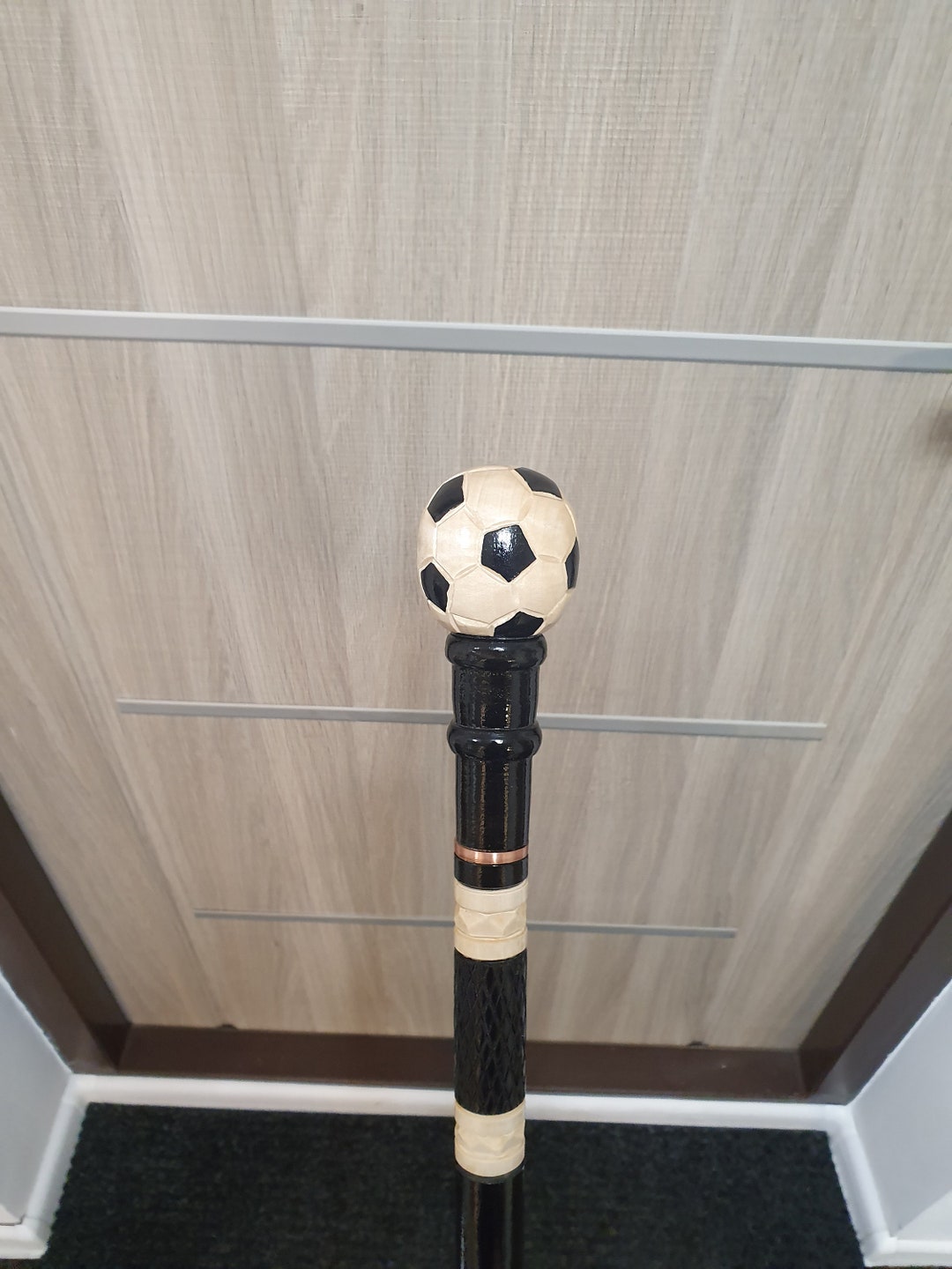Soccer Walking Stick Handmade Wood Carved Soccer Ball - Etsy