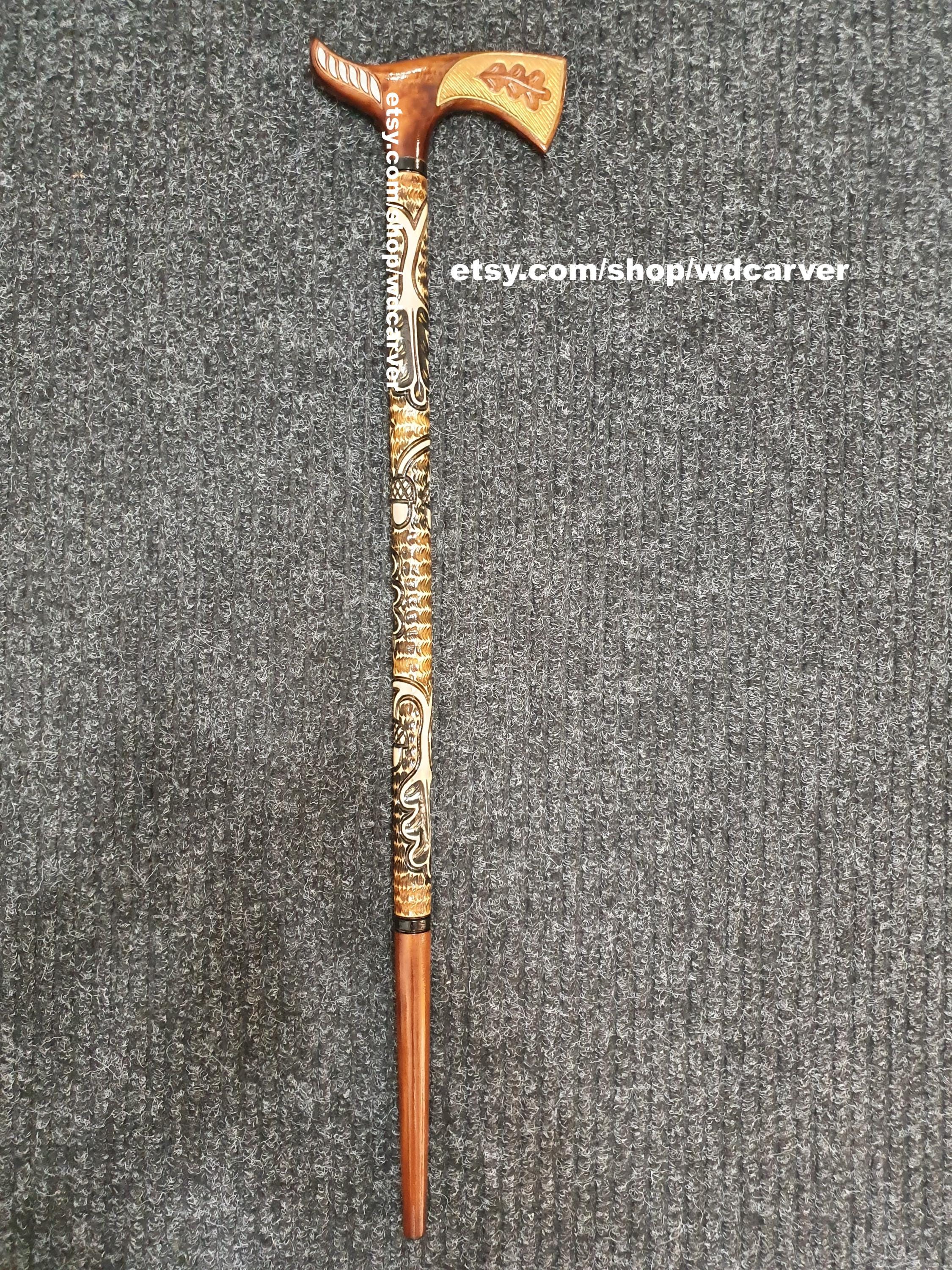 Axe Walking Stick, Handmade Wood Carved Walking Cane - Etsy