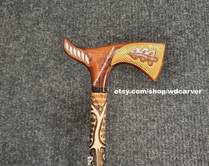 Axe Walking Stick, Handmade Wood Carved Walking Cane - Etsy