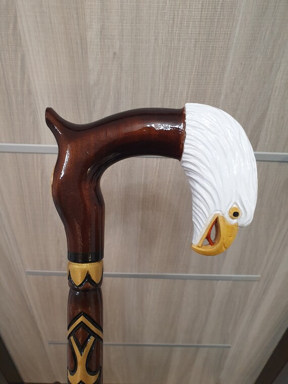 Bald Eagle Walking Stick Handmade Wood Carved Bald Eagle - Etsy