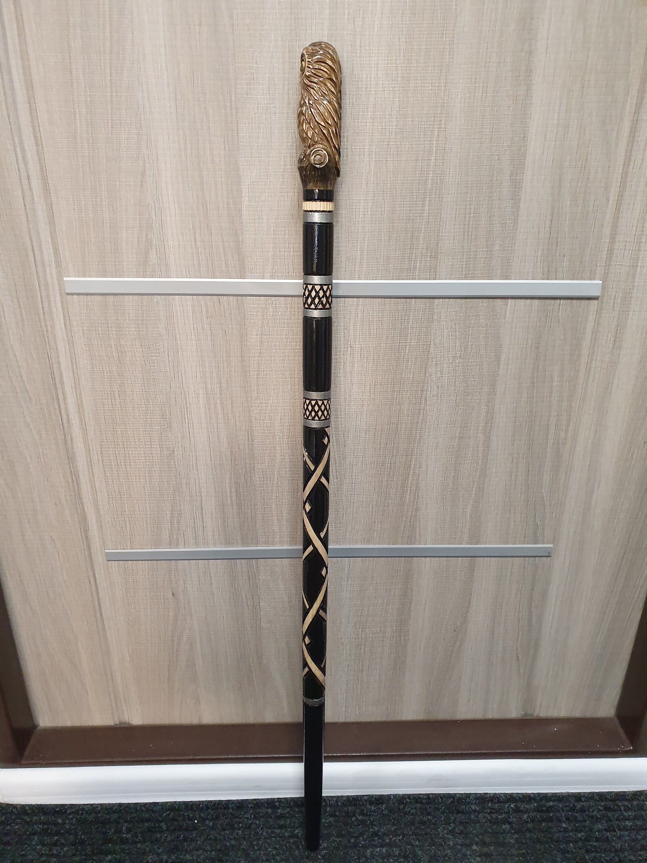 Owl Walking Stick Handmade Wood Carved Owl Walking Cane, Owl Lover ...