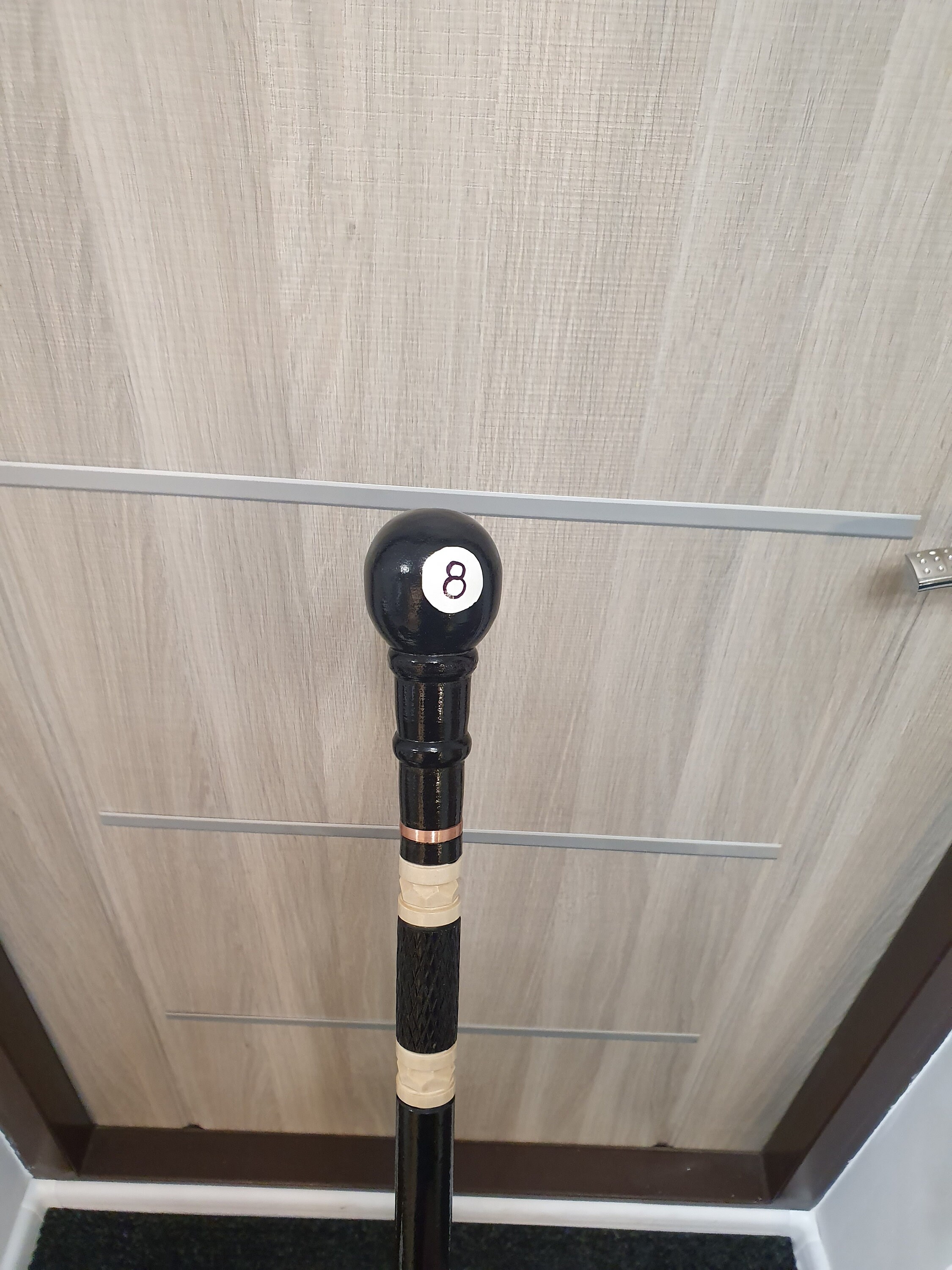 Billiards Walking Stick, Handmade, Wood Carved Billiard Ball Walking ...