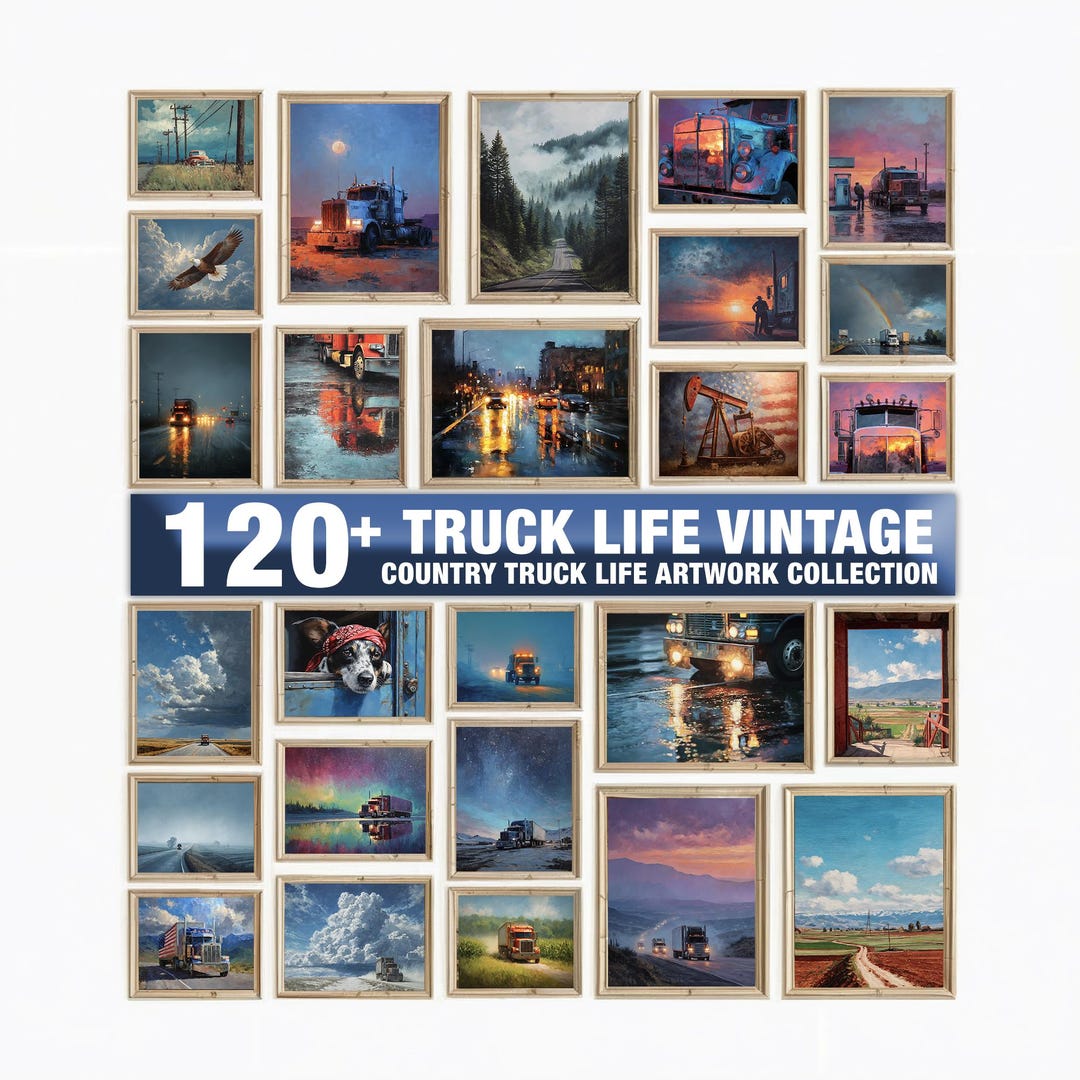 120+ Highway Driver Printable Artwork Truck Life Vintage Art Bundle - Etsy