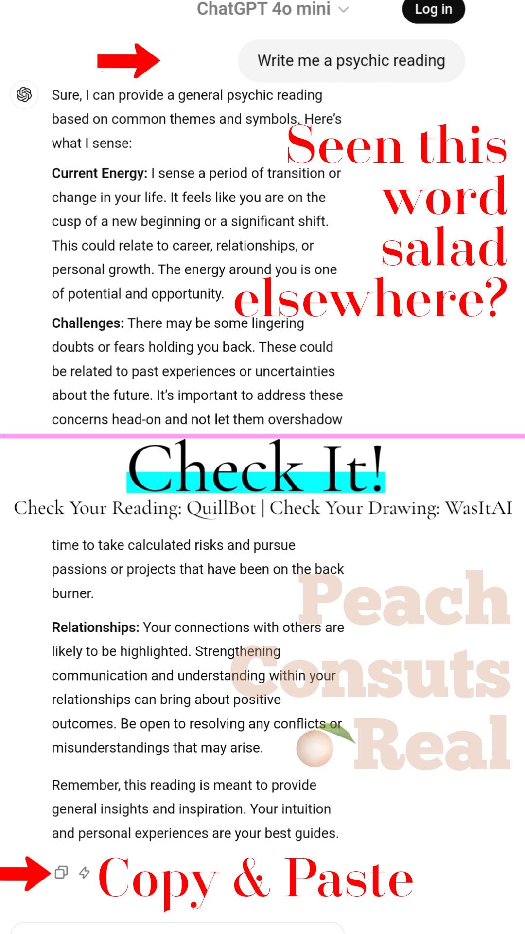 Very Detailed. NEVER Tools. NOT a Love Reading. * Message From the ...