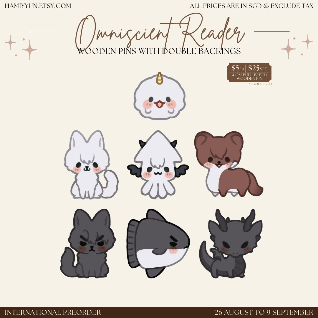 ON SALE Omniscient Reader's Viewpoint ORV Animal Mascot Wooden Pins - Etsy