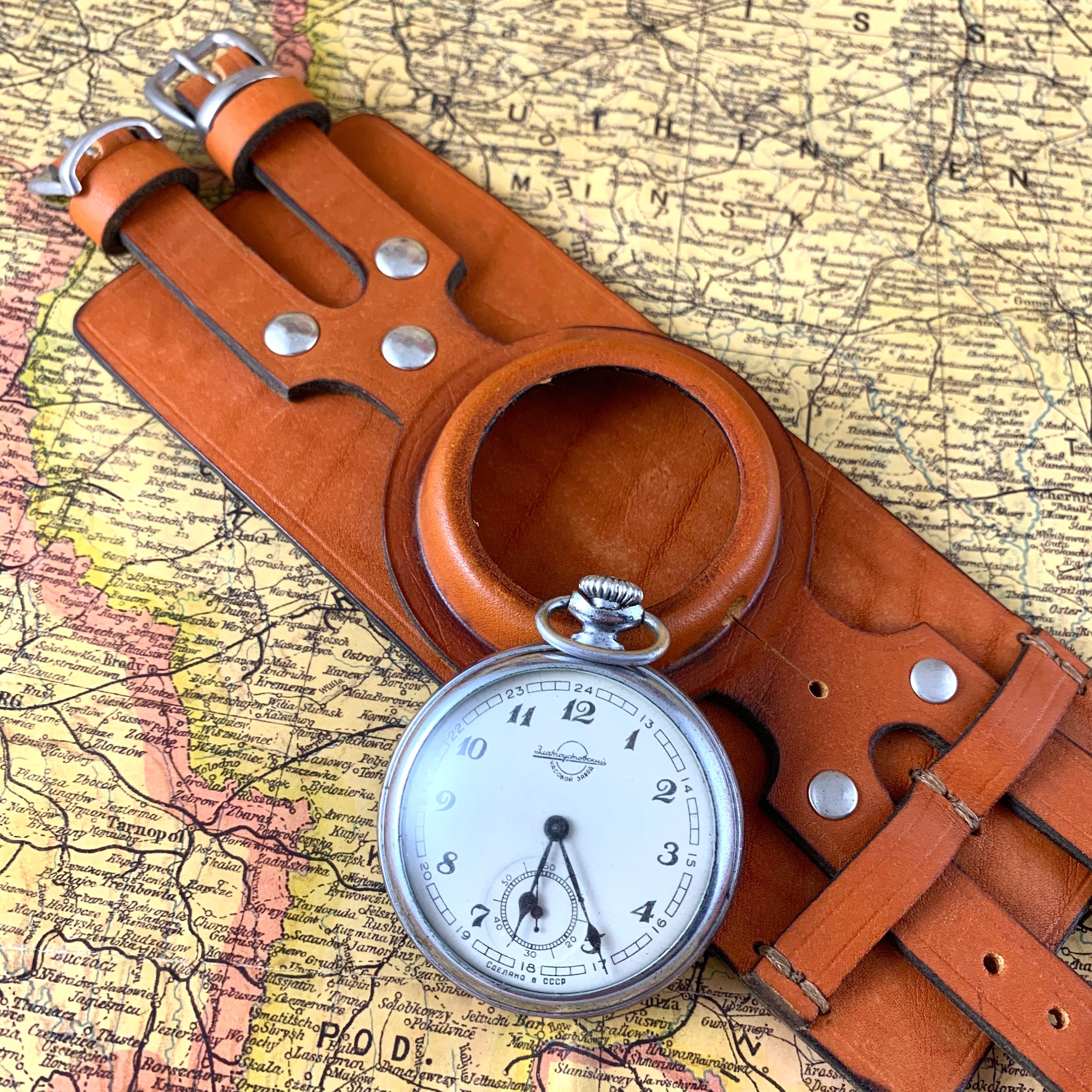 WW1 Pocket Watch Holder Strap for Pocket Watch Leather Case | Etsy