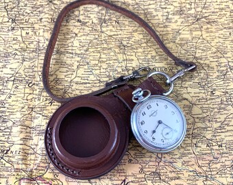 Pocket Watch Leather Case | Etsy