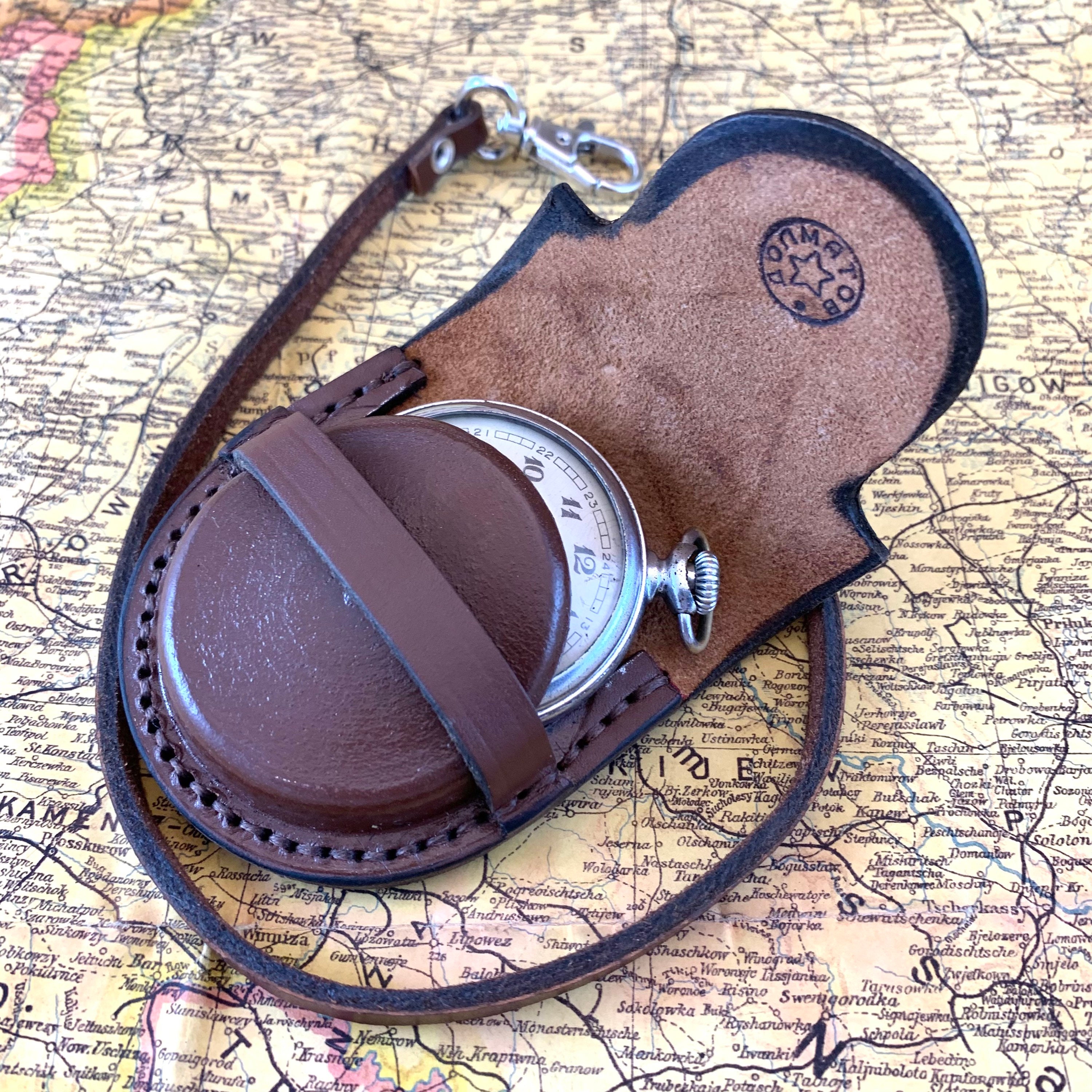 Leather Pocket Watch Case at Emery Espinosa blog