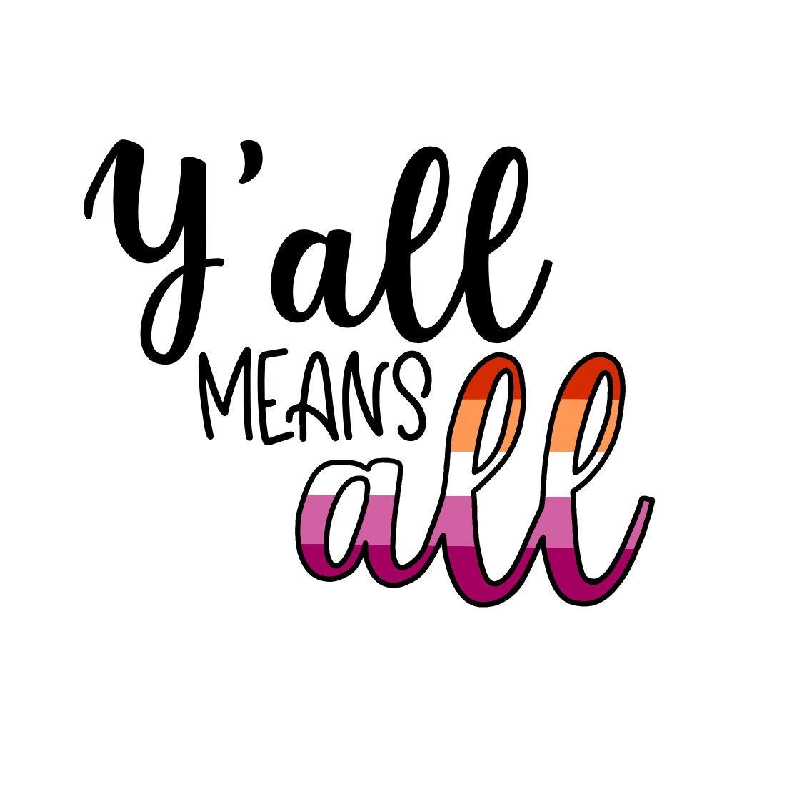Yall Means All pride stickers | Etsy