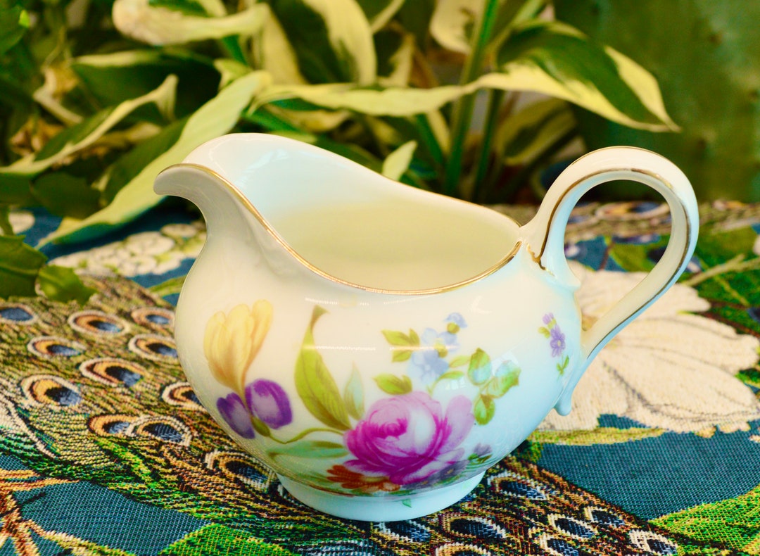Rosenthal Milk Jug Form "balmoral" With Decoration of Colorful Flowers ...