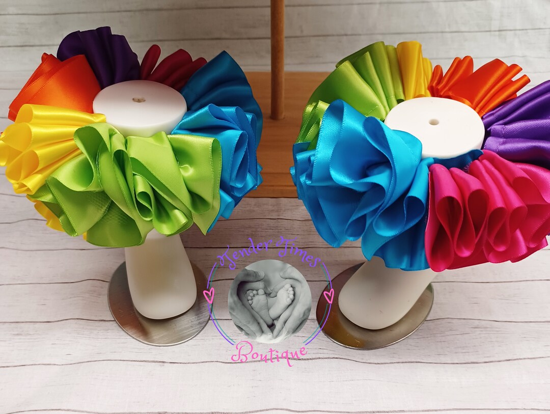 Bright Rainbow Anklets-rainbow Ribbon Anklets-satin Ribbon Anklets ...
