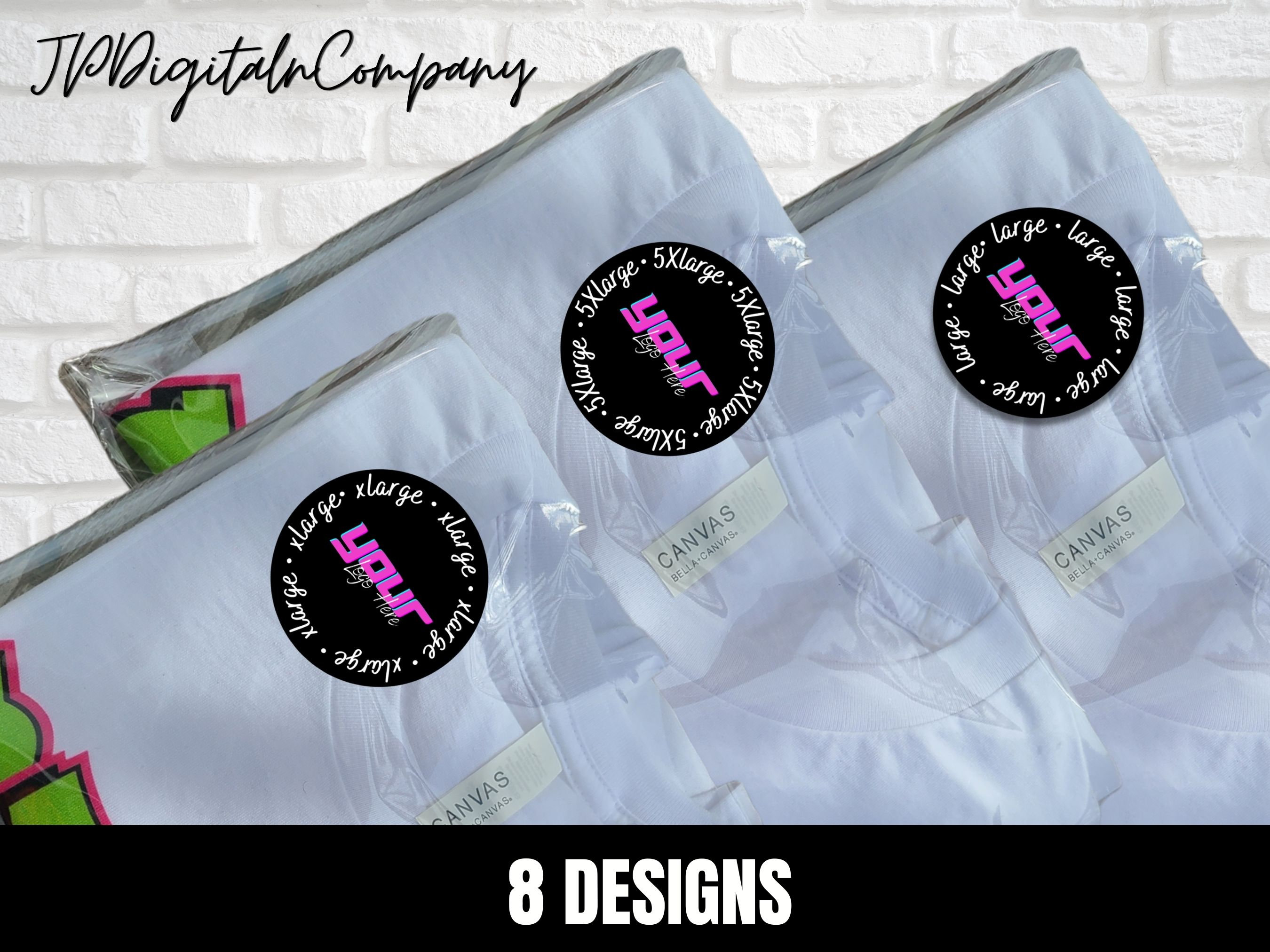 T-shirt Size Labels, Canva Editable Template, Size Label Template ...