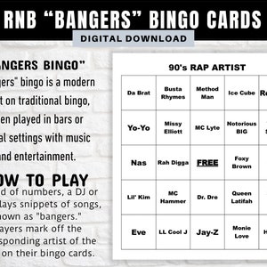 100 Music Bangers Bingo Cards, 90's Rnb Bingo, 80's Music Bingo, Printable Bingo Cards, Music ...