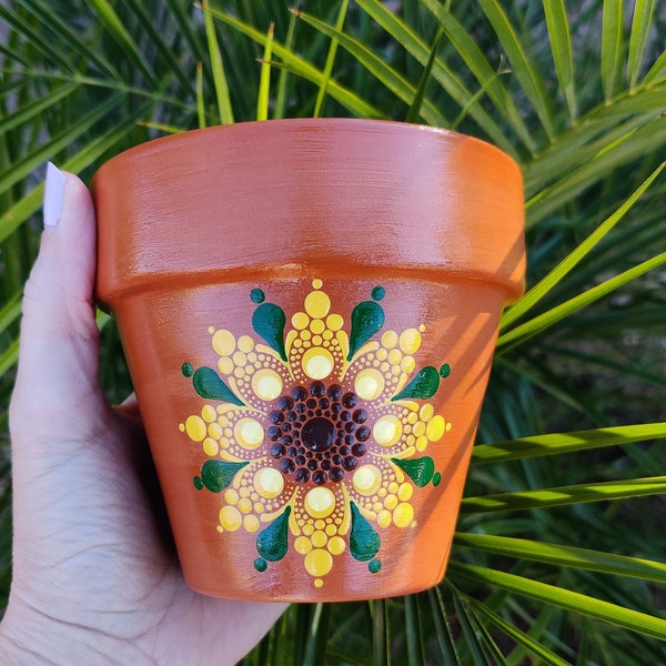 Dot Mandala Pot - Etsy