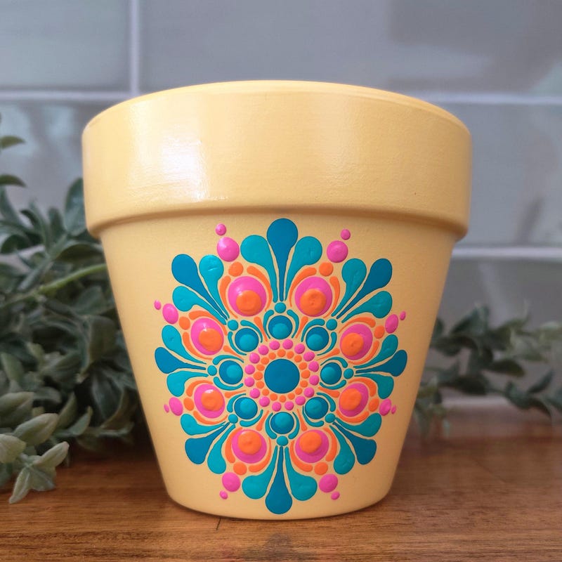 Dot Mandala Pot - Etsy