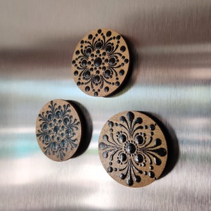 Dot Art Gold Black Mandala Hand Painted Boho Fridge Magnets Set of 3 - Etsy