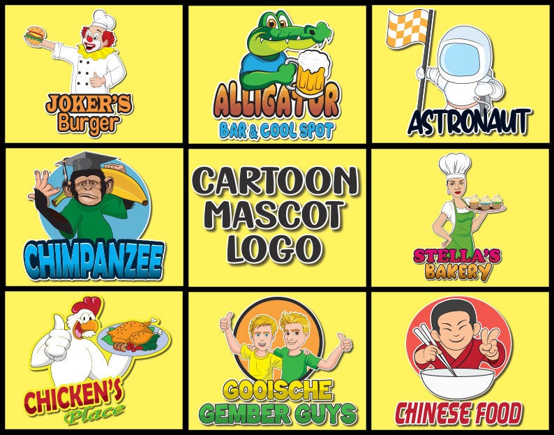 Custom Cartoon Business logo design / Mascot logo/ Caricature | Etsy