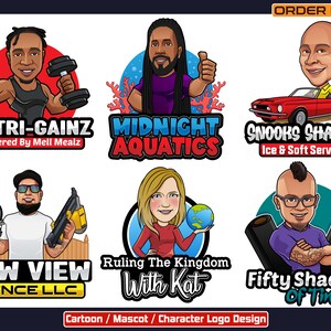 Custom Your Professional Cartoon Mascot Logo Design, Caricature Logo ...