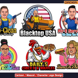 Custom Your Professional Cartoon Mascot Logo Design, Caricature Logo ...