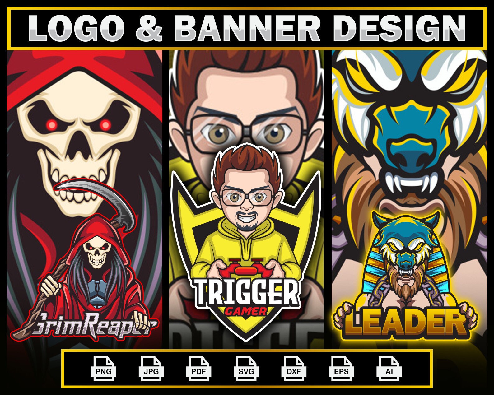 Custom Gaming Logo Design/ Mascot Logo/ Cartoon Logo/ Twitch - Etsy