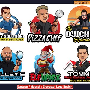 Custom Amazing Business Cartoon Logo, Mascot Logo, Caricature Logo ...