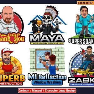 Custom Modern Mascot Logo Design, Caricature Logo, Cartoon Portrait ...