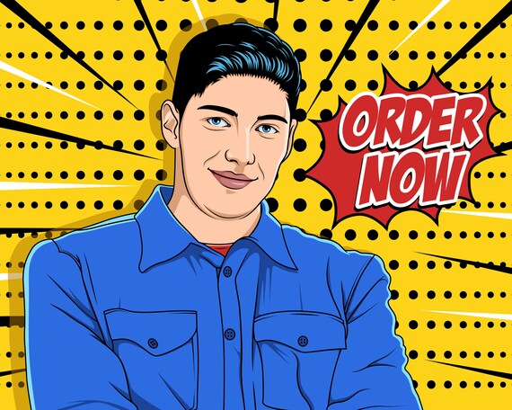 Custom Amazing Pop Art Style Cartoon Portrait Personalized - Etsy