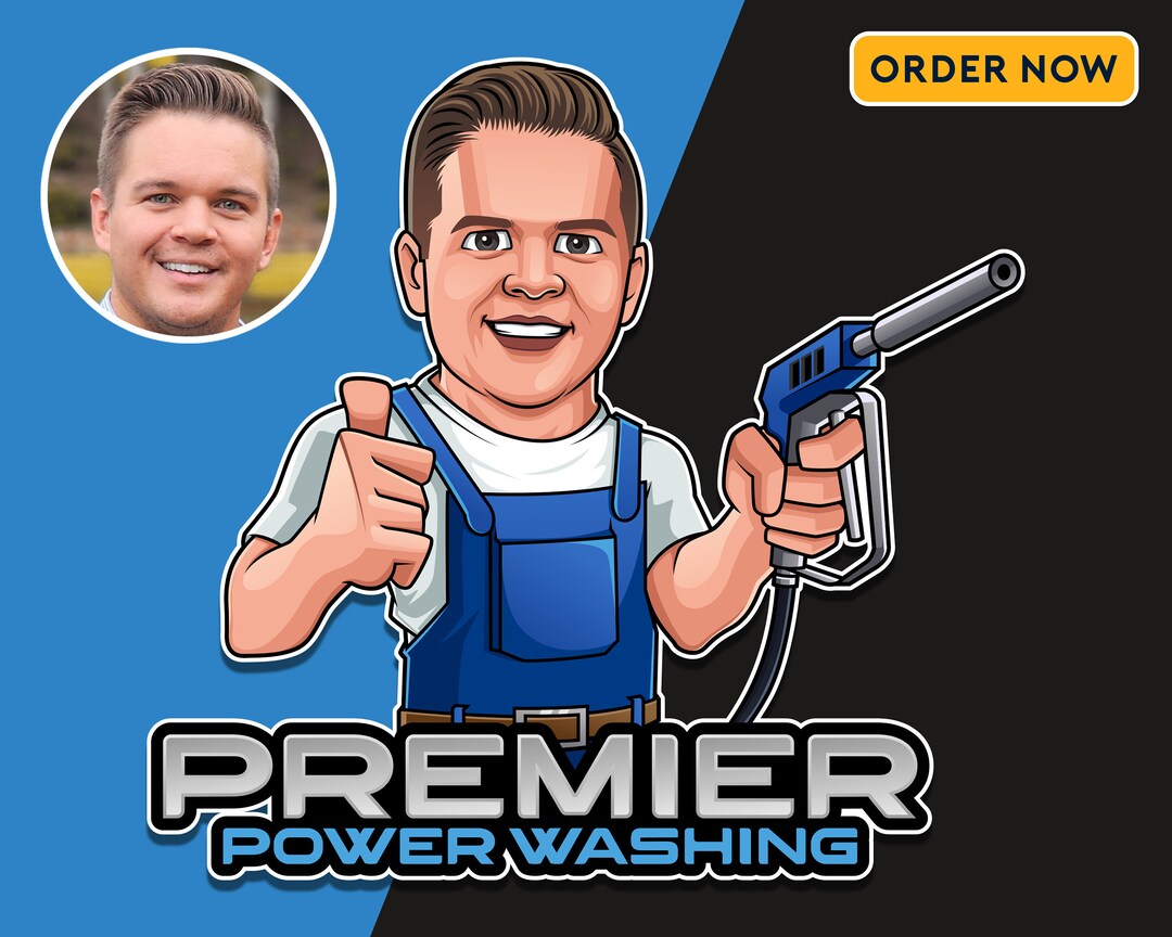 Custom Unique Cleaner Logo, Cleaning Service Logo, Mascot Logo, Cartoon ...