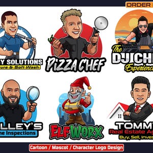 Custom Your Professional Cartoon Mascot Logo Design, Caricature Logo ...
