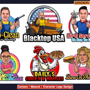 Custom Your Unique Character Logo, Mascot Logo, Cartoon Logo ...