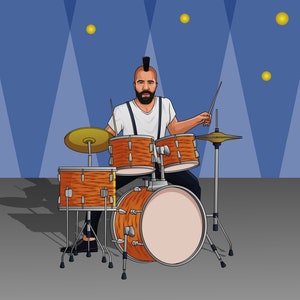Custom Your Music Band Cartoon Portrait, Rock Band Character, Family ...