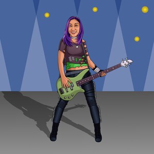 Custom Your Music Band Cartoon Portrait, Rock Band Character, Family ...